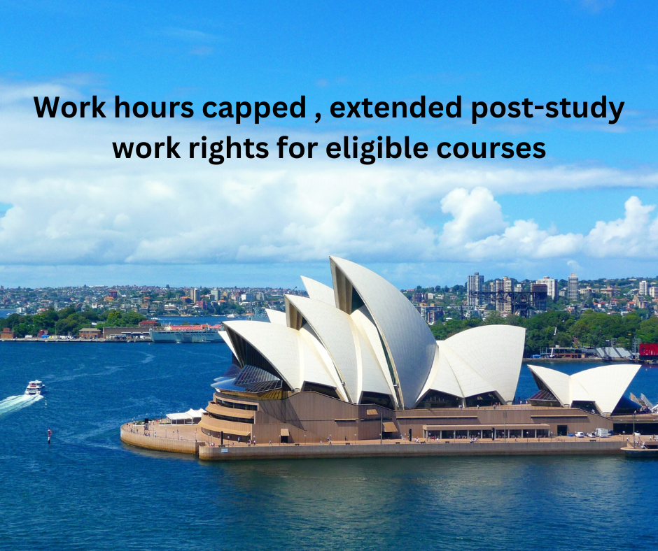 Work hours capped , extended post-study work rights for eligible courses